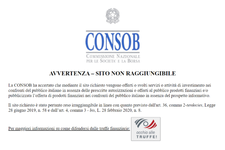 2139 Exchange: schema Ponzi oscurato da CONSOB